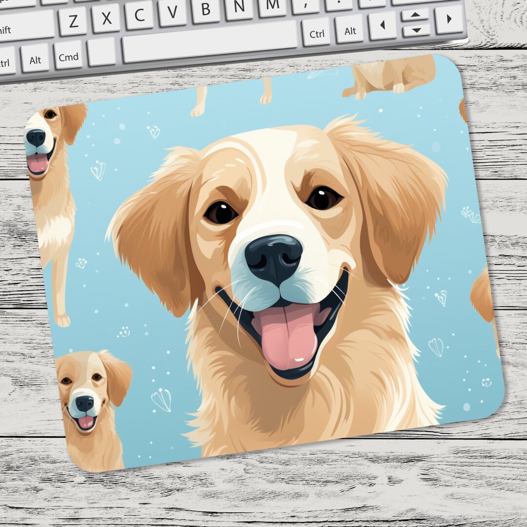 Cute Golden Retriever Mouse Pad Sublimation Design Mouse Pad ...