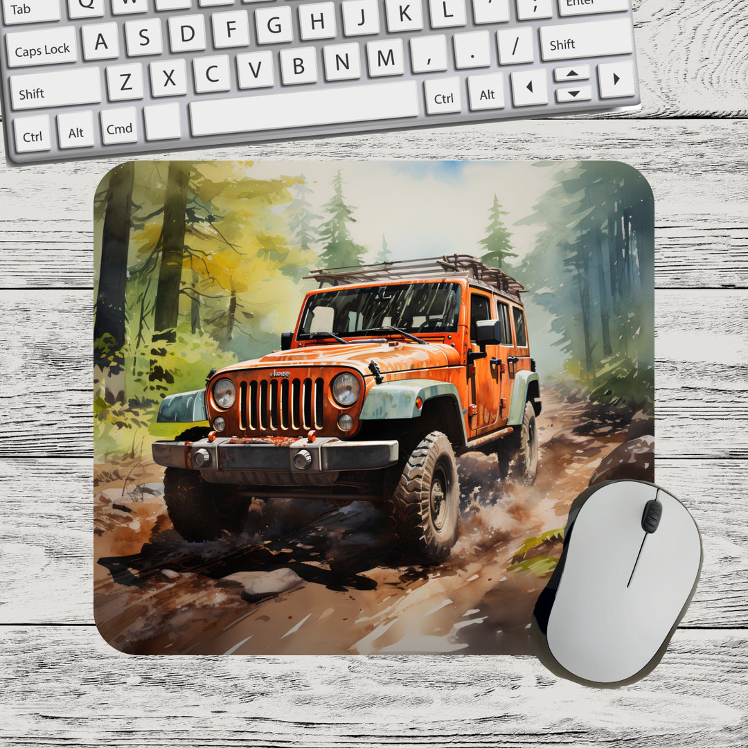 Off Road Car in Woods Mouse Pad Sublimation Square Round Mouse Pad ...