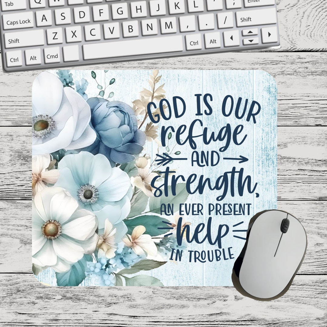 Blue Flower God is Our Christian Religious Mouse Pad Sublimation Round ...