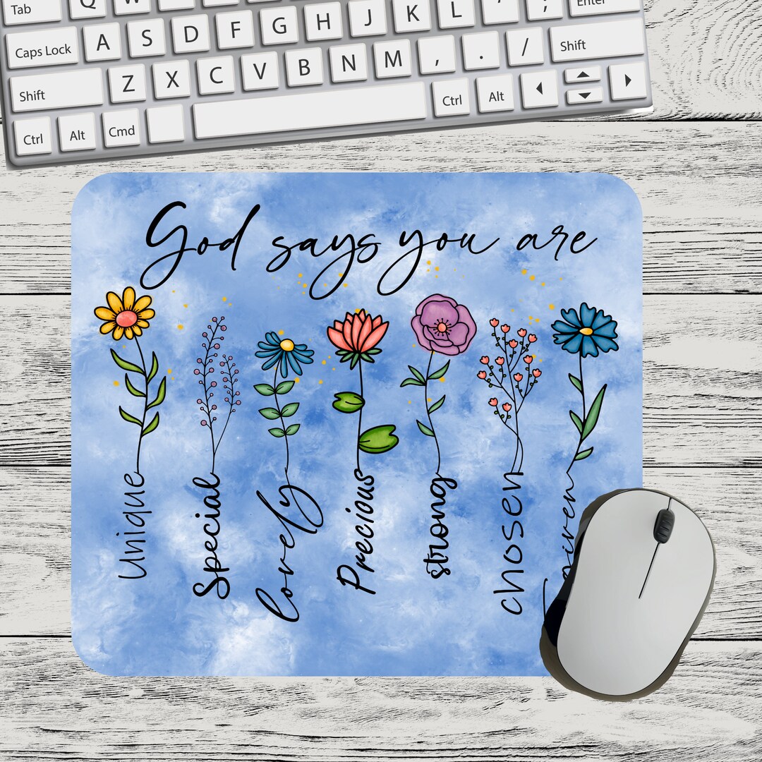 Church Religious Christian God Says Flower Mouse Pad Sublimation Square ...