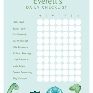 Editable Dinosaur Chores and Reward Chart, Daily Routine Chart - Etsy