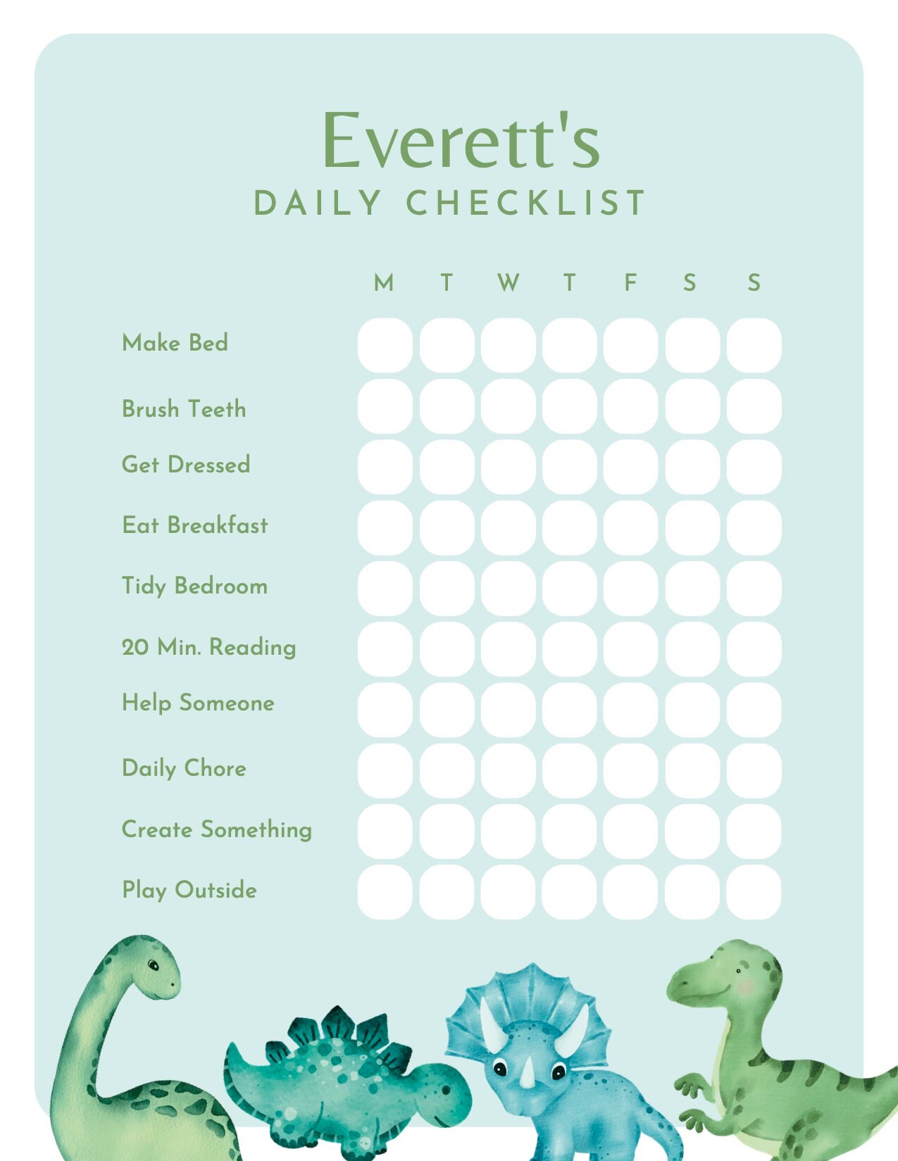 Editable Dinosaur Chores and Reward Chart, Daily Routine Chart - Etsy
