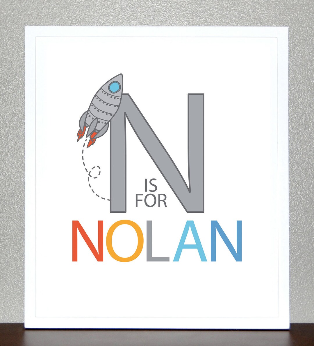 Rocketship, Personalized Name Print - 8x10 - Boy Version - Etsy