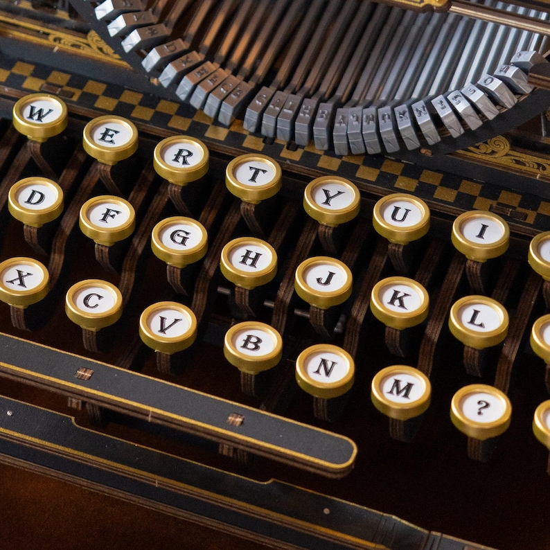 ROKR Mechanical Typewriter Wooden 3D Puzzle, Vintage Desk Decor Kit - Etsy