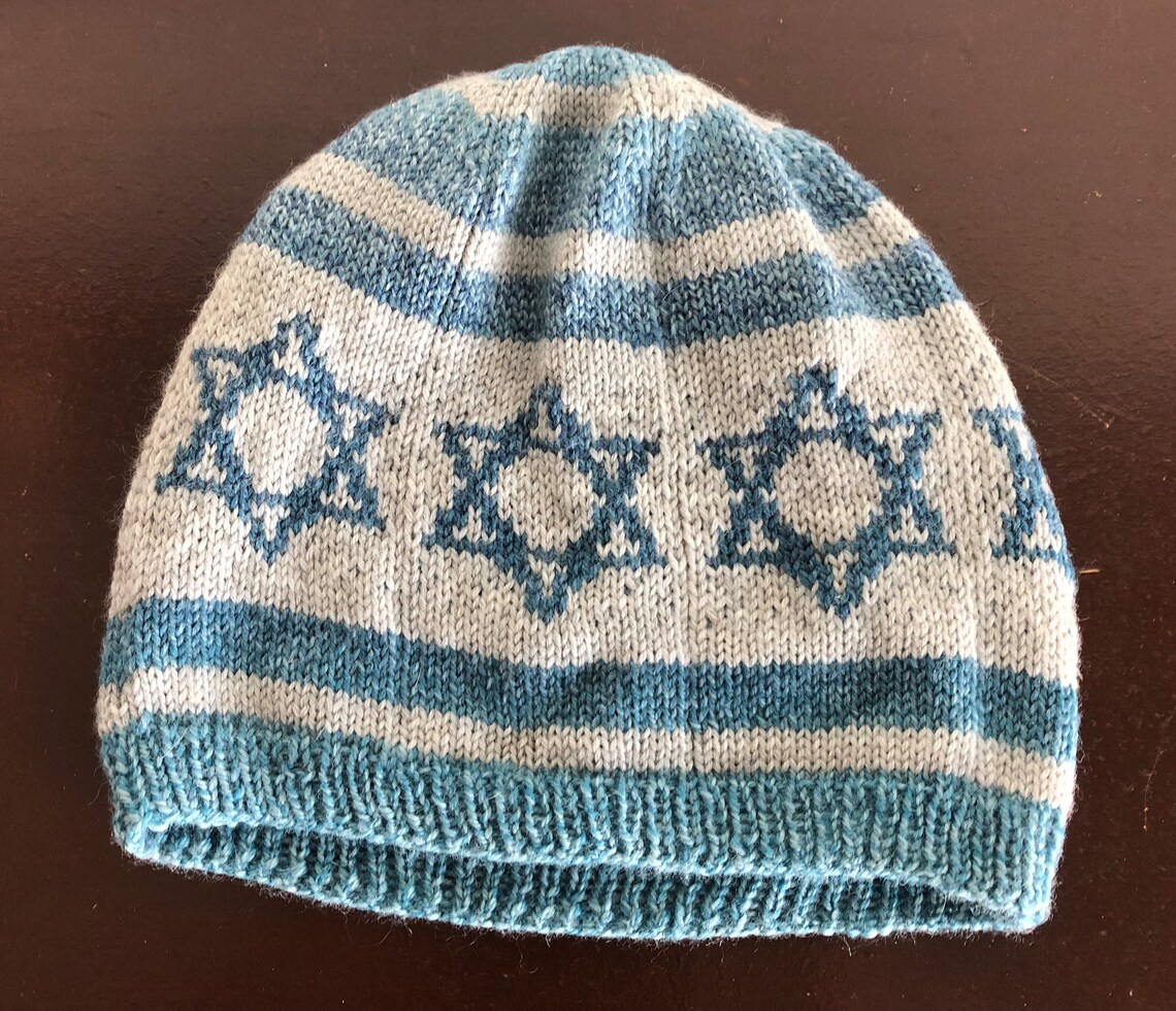 Israeli Beanie DIGITAL DOWNLOAD Knitting Pattern Stranded Colorwork ...