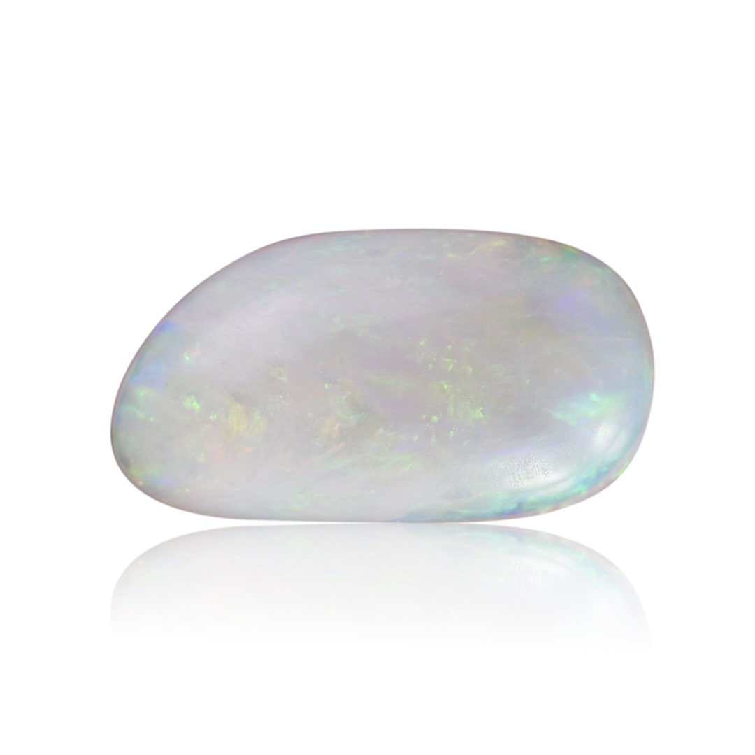 Lime Green Fire Opal, Rice Shaped Cab, White Opal Cabochon, Double ...
