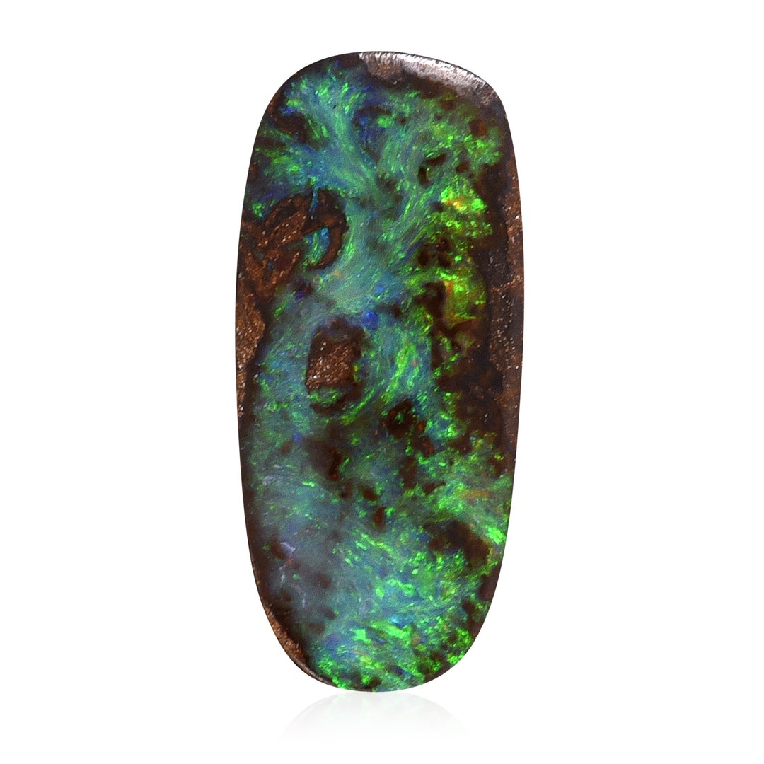 Lime Green Blue, Bagguette Boulder Opal 2.14 Carat, Australian Opal ...