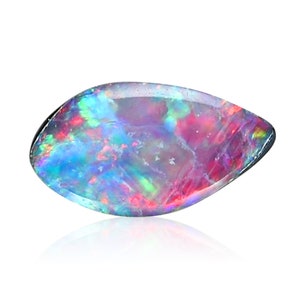Hot Pink, Raindrop Gemstone, Flower Petal Stone, Opal Doublet, 1.79 ...