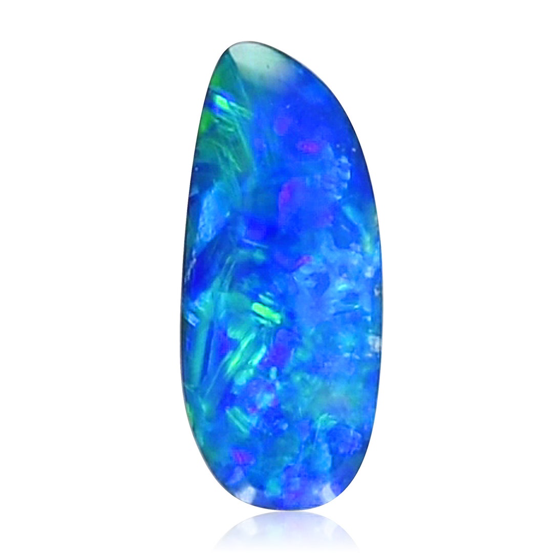 Australian Opal Doublet, Straw Pattern Opal 1.31 Carat, Electric Blue ...