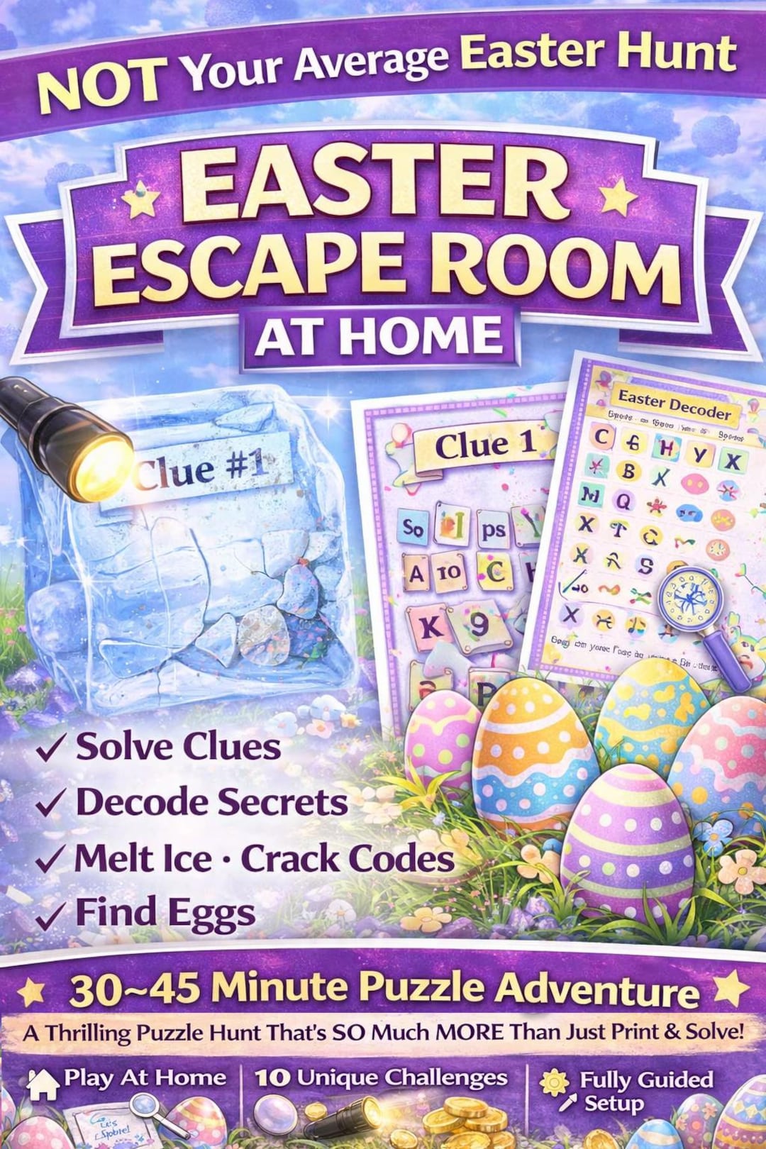 Easter Escape Room Printable Puzzle Hunt | Kids Clue-based Egg ...