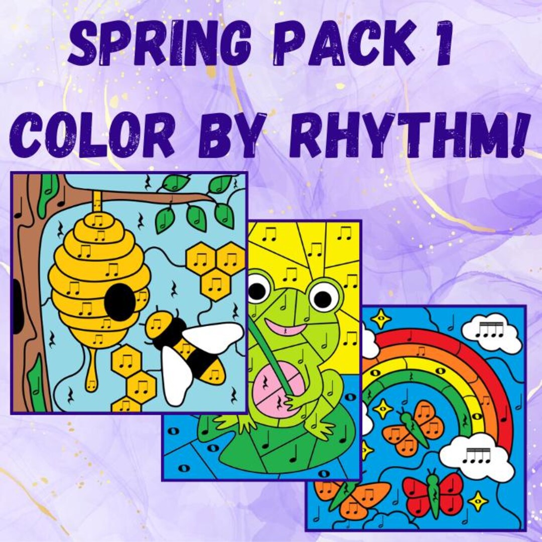 Color by Rhythm - Spring Music Coloring Sheets! PACK 1 - Etsy