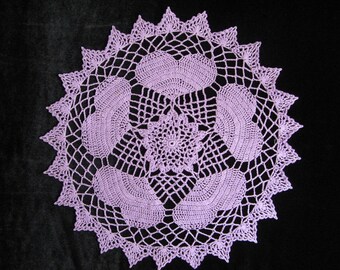 Round Crochet 15 Inch Heart and Diamond Doily - Etsy