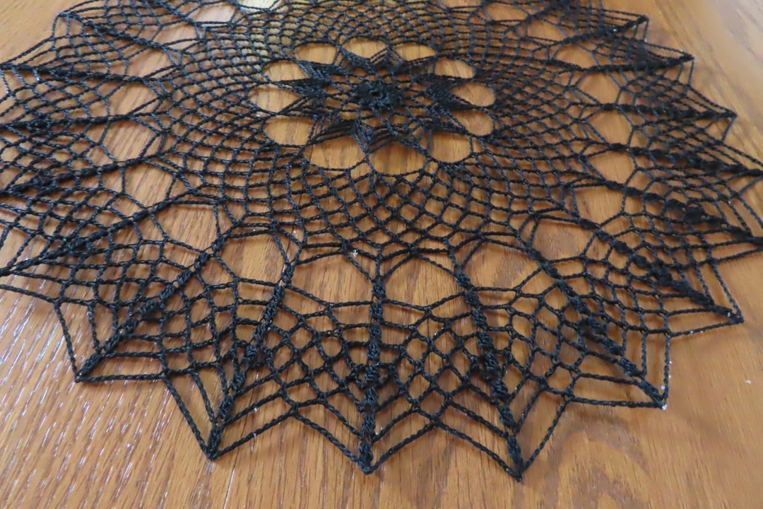 Halloween Spider Web 17 Inch Round Doily - Etsy