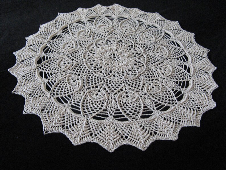 Extravagant Crochet Round Ecru Pineapple Doily - Etsy