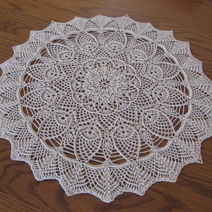 Extravagant Crochet Round Ecru Pineapple Doily - Etsy