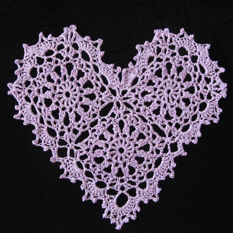 Crochet Heart Doily - Etsy