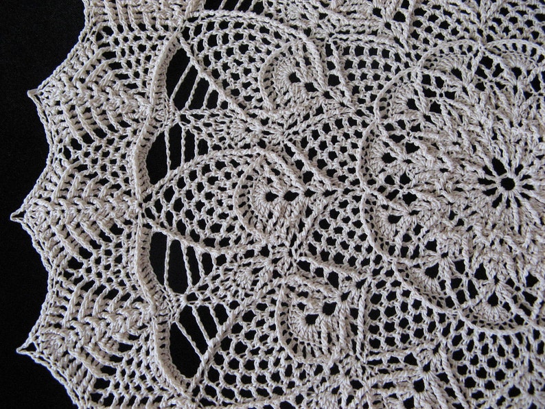 Extravagant Crochet Round Ecru Pineapple Doily - Etsy