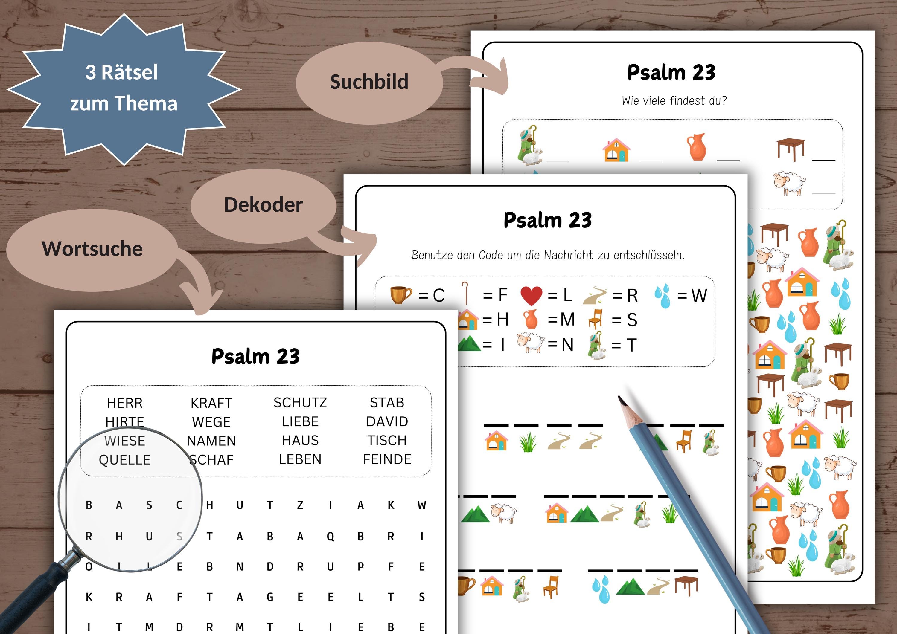 Psalm 23 Puzzle Bundle (3-pack) for Children | Bible Worksheets in ...