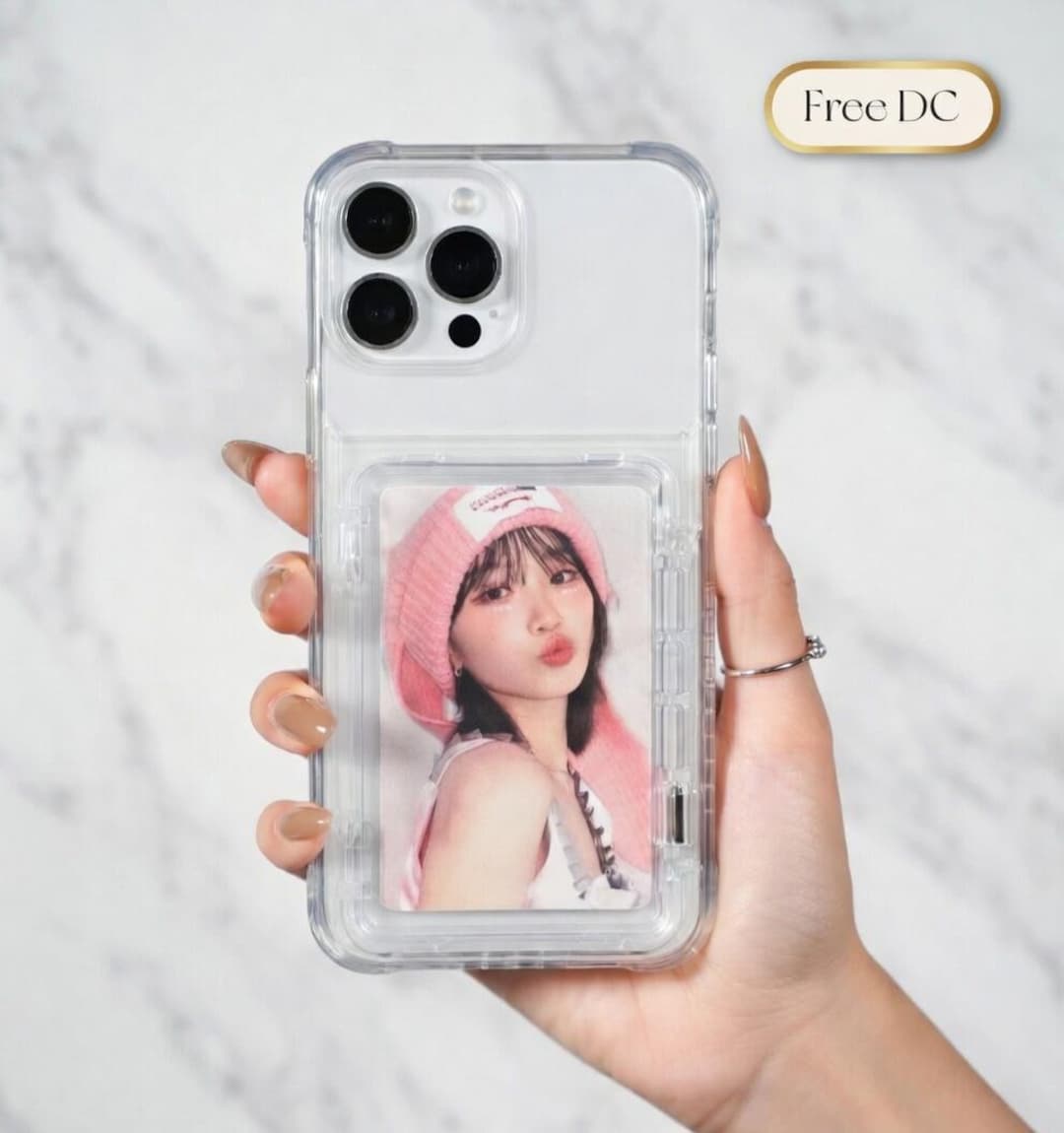 Clear Transparent Photocard Holder Flip Open Cardholder Phone Case ...