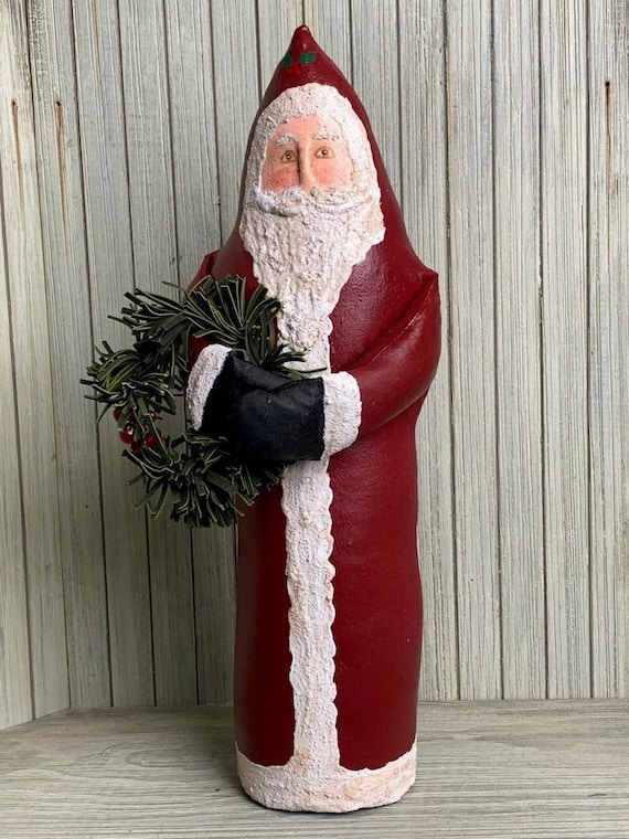 Santa Primitive Santa Vintage Inspired Santa Holiday - Etsy