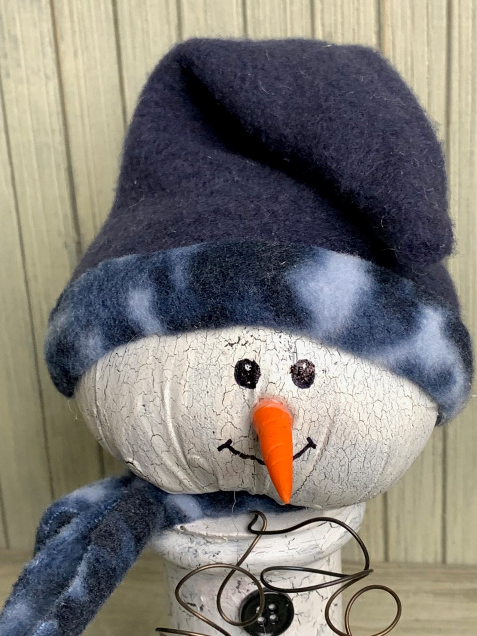 Snowman, Holiday Decor, Handmade, Folk Art, Winter Decor, Cloth Snowman ...
