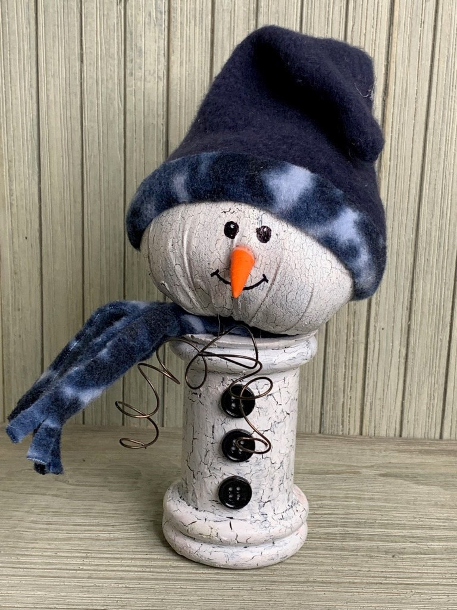 Snowman, Holiday Decor, Handmade, Folk Art, Winter Decor, Cloth Snowman ...
