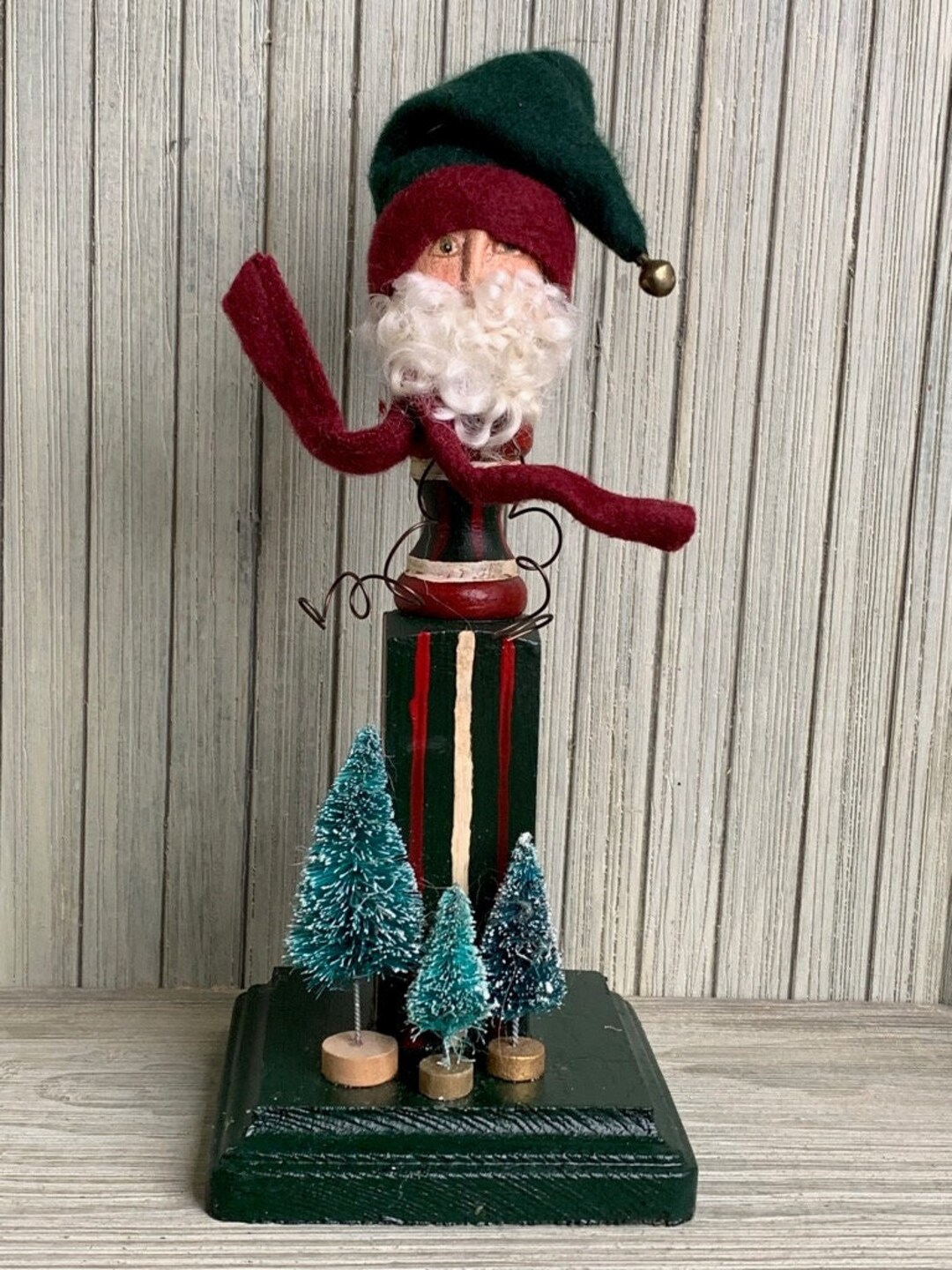 Santa Claus, Christmas Decor, Vintage Inspired Santa, Recycled Wood ...