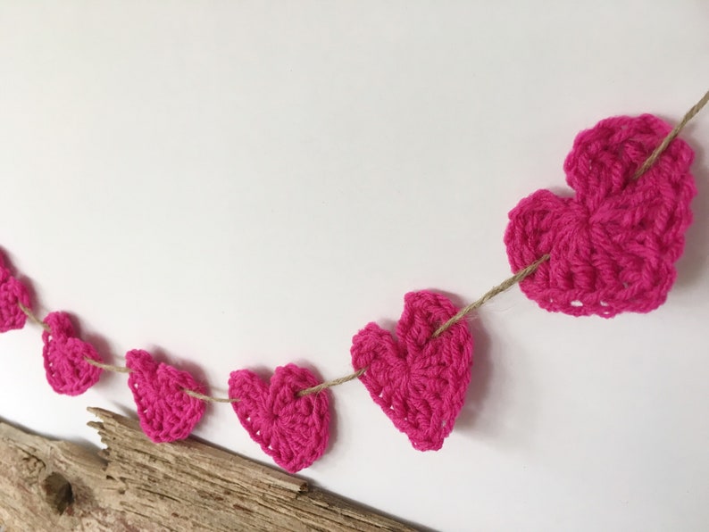 Pink Rustic Heart Garland Bridal Shower Country Heart Decor | Etsy