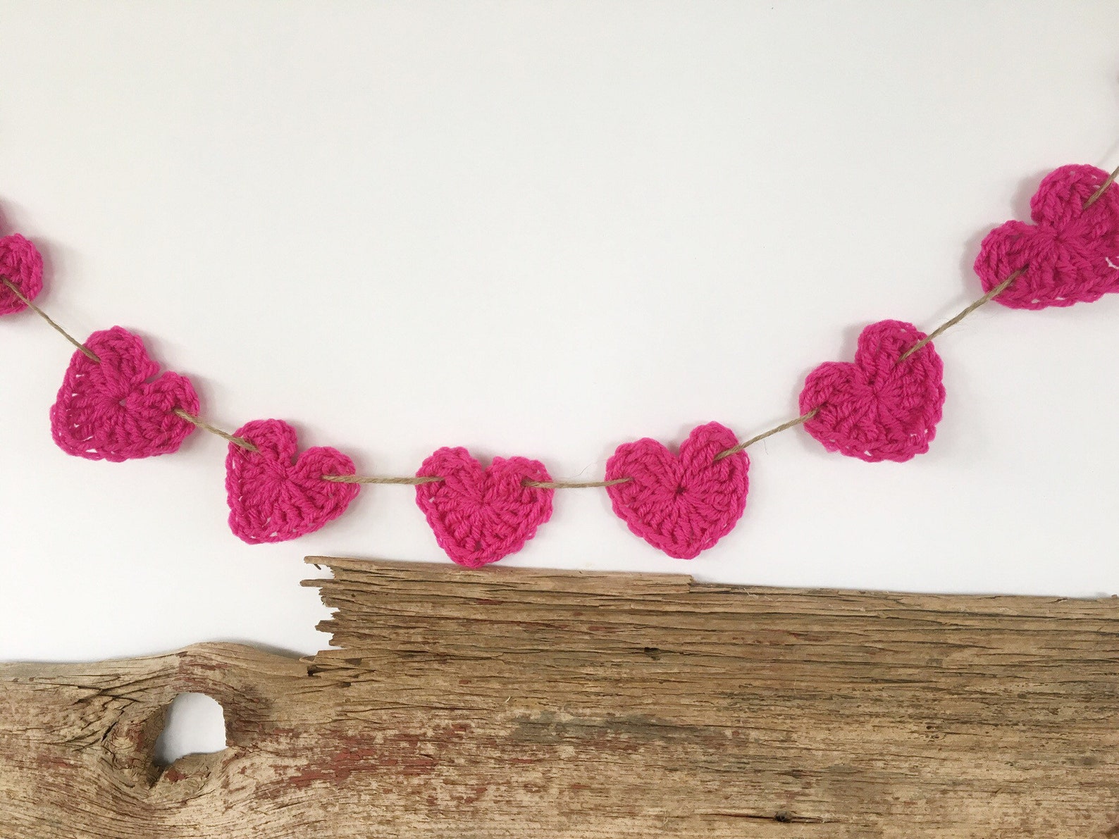 Pink Rustic Heart Garland Bridal Shower Country Heart Decor | Etsy