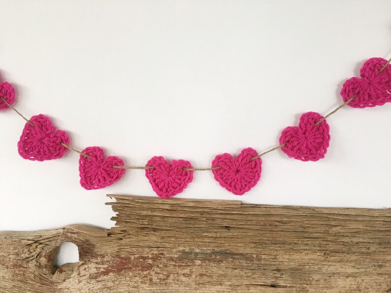 Pink Rustic Heart Garland Bridal Shower Country Heart Decor | Etsy