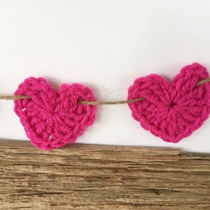 Pink Rustic Heart Garland, Bridal Shower, Country Heart Decor, Mini ...