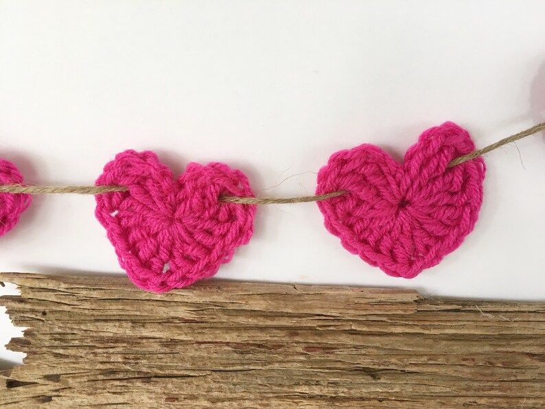Pink Rustic Heart Garland Bridal Shower Country Heart Decor | Etsy