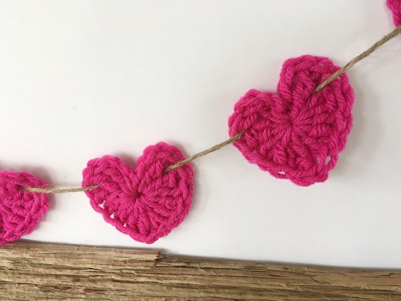 Pink Rustic Heart Garland Bridal Shower Country Heart Decor | Etsy