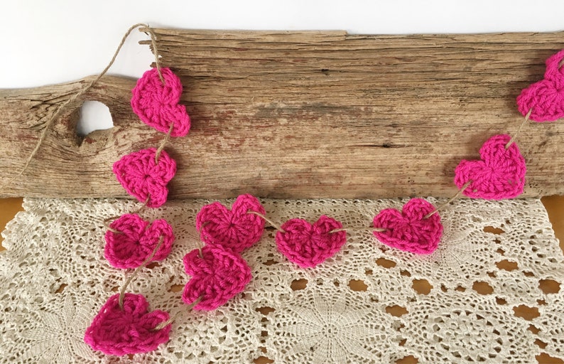 Pink Rustic Heart Garland Bridal Shower Country Heart Decor | Etsy