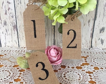Burlap Table Numbers | Etsy