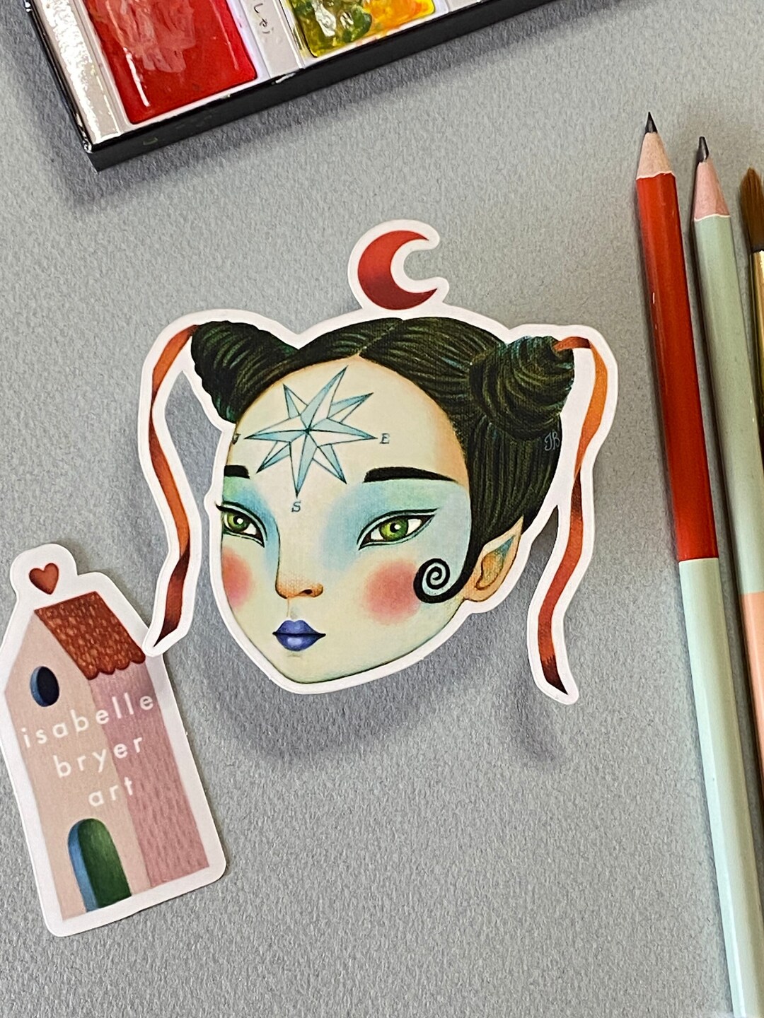 Girl Sticker, Pretty Asian Girl High Quality Vinyl Sticker in Matte ...