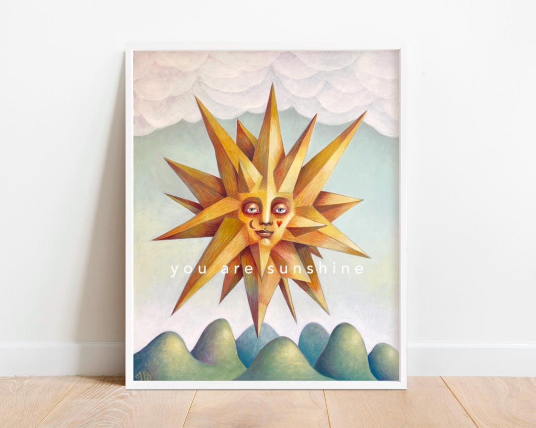 Surreal Sun Face Art Print: Whimsical Magical Realism Wall Art - Etsy