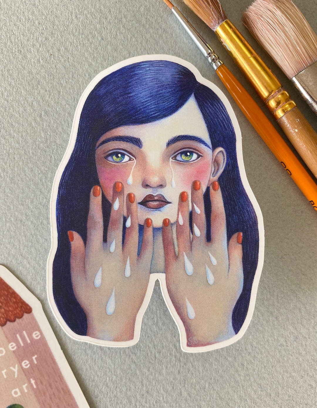 Crying Doll Vinyl Sticker – "my Sob Story" Artsy Decal - Etsy