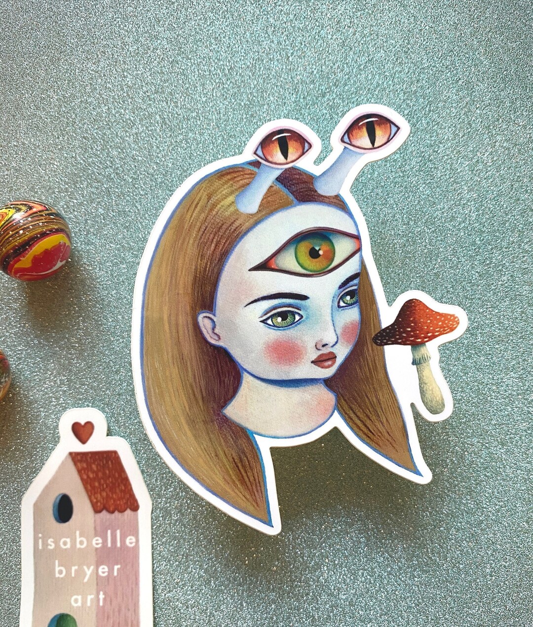 Sci-fi Alien Girls High Quality Vinyl Sticker Cosmic Mushroom Princess ...