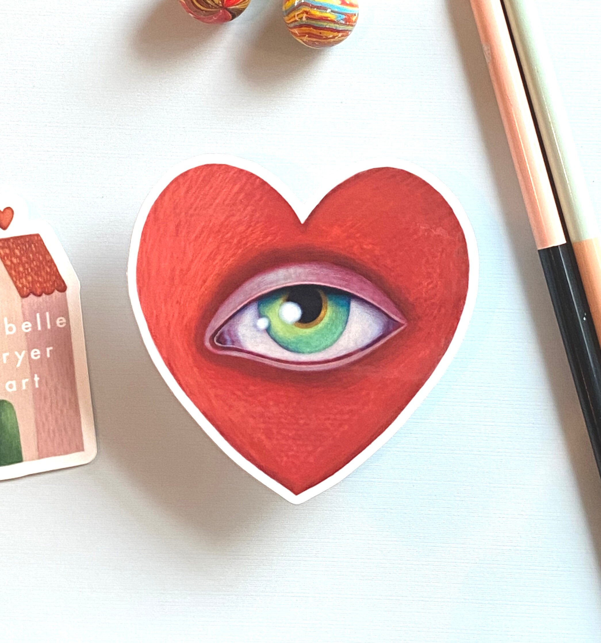 Heart and Eye High Quality Vinyl Sticker Eye Love You - Etsy