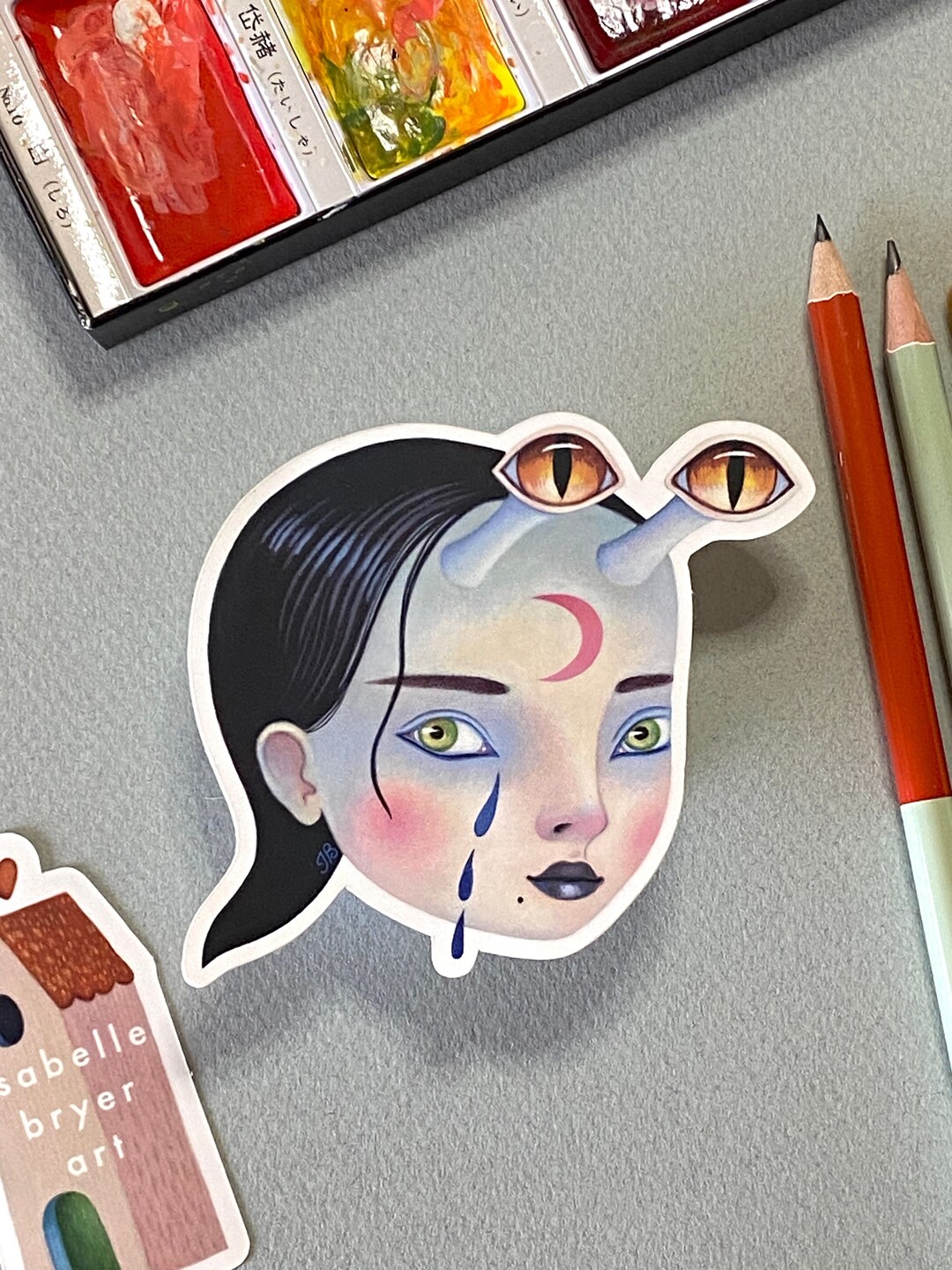 Alien Sticker, Sci-fi Sticker Design "alien Being", High Quality Satin ...