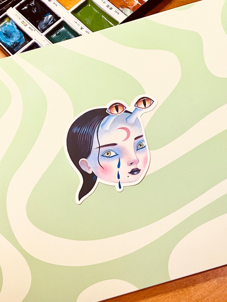 Alien Sticker Sci-fi Sticker Design alien Being - Etsy