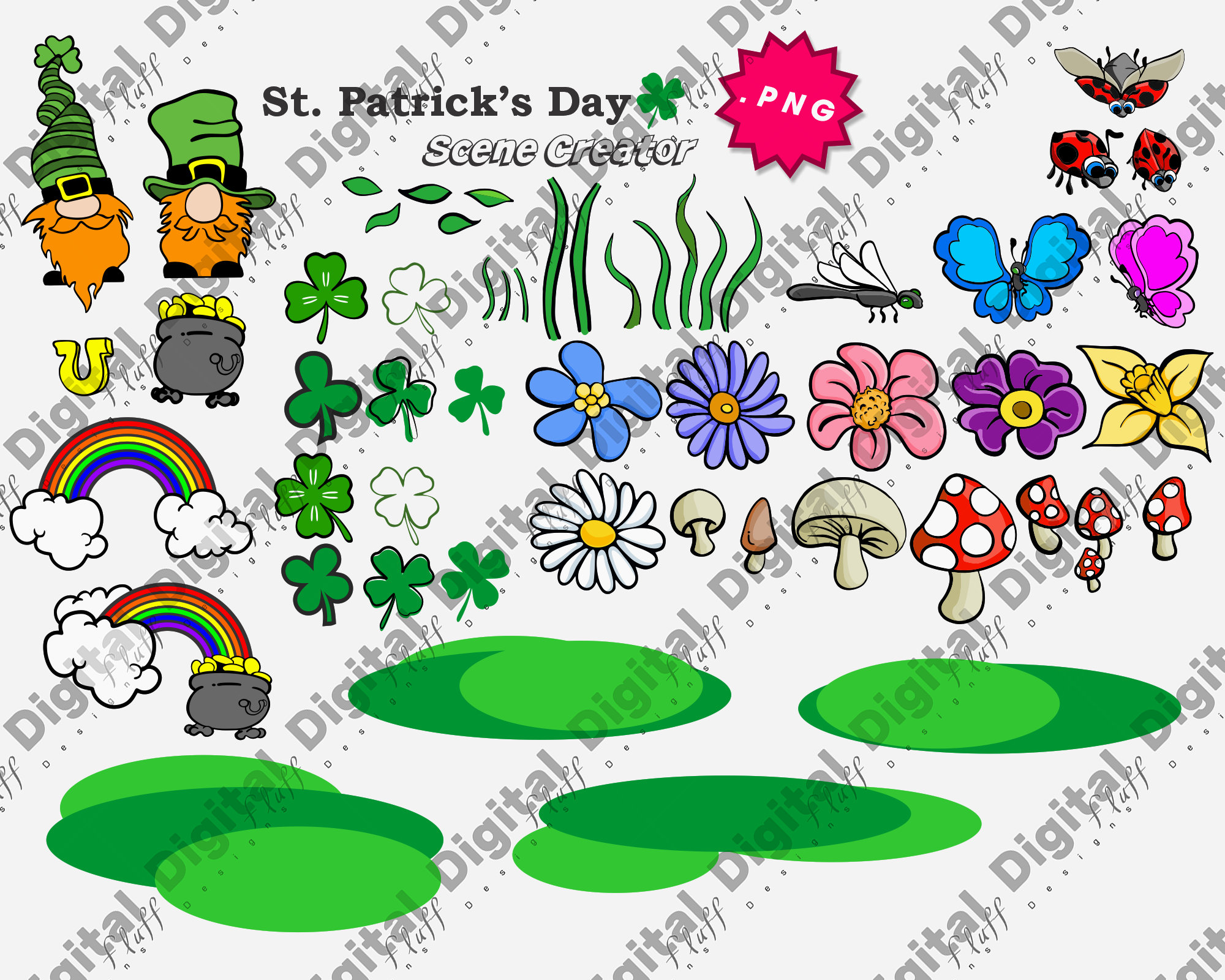 St. Patricks Day Clipart Bundle PNG - Etsy