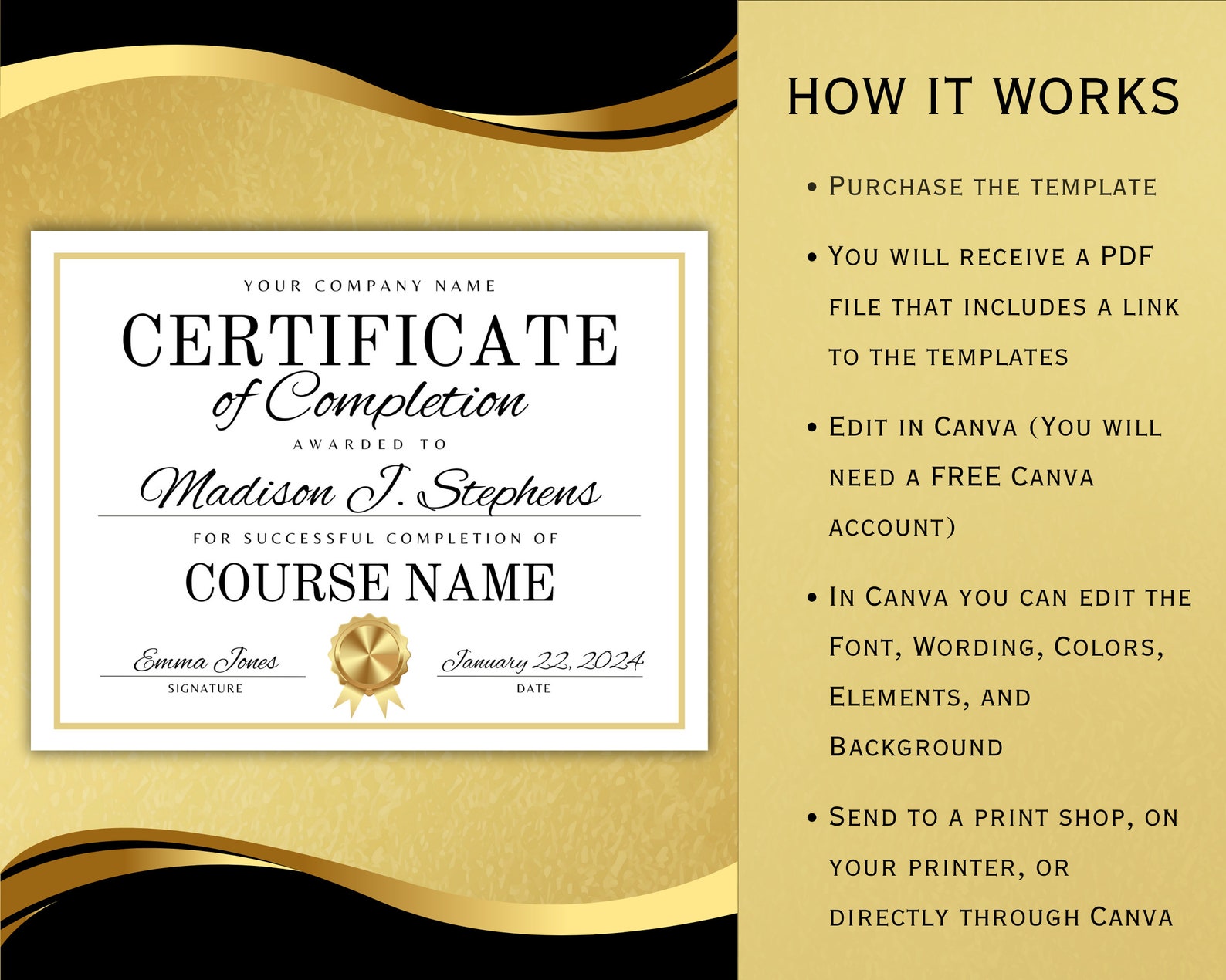 Custom Certificate of Completion Template for Beauty Training - Lash ...