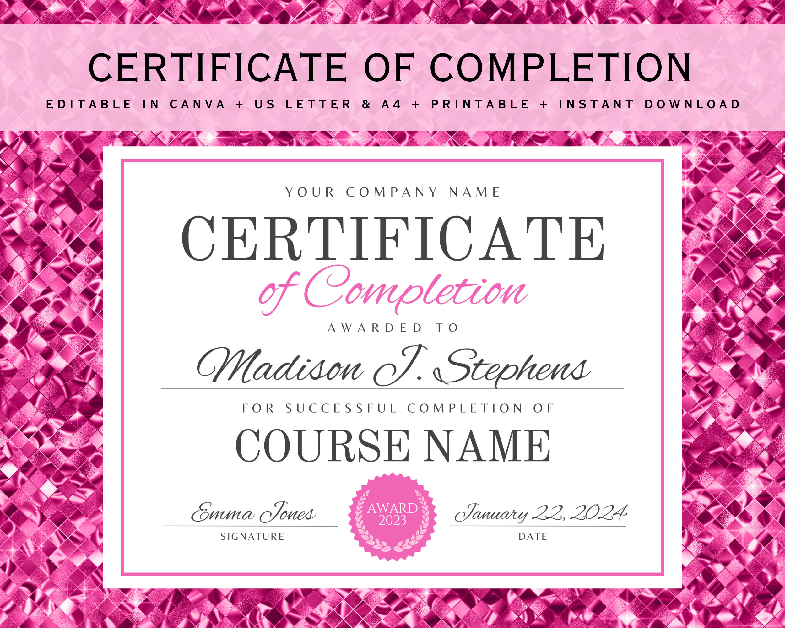 Custom Certificate of Completion Template for Beauty Training - Lash ...