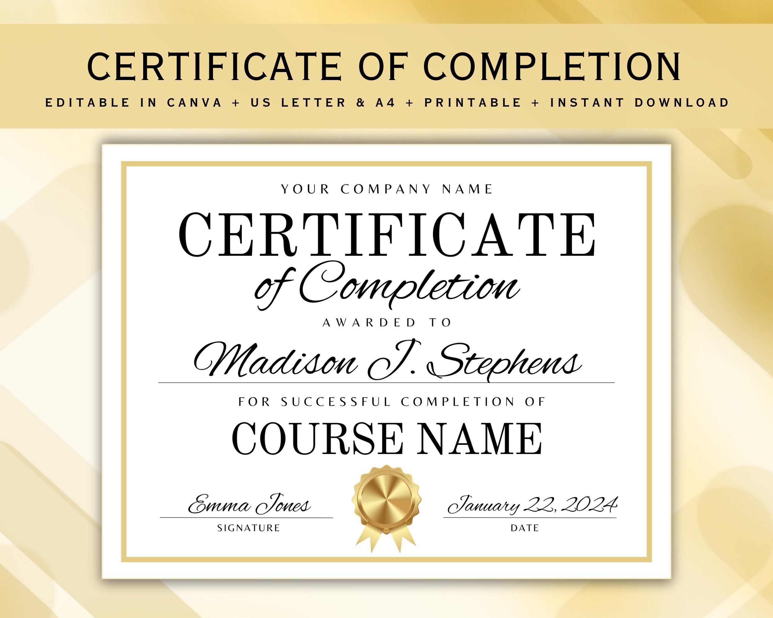 Custom Certificate of Completion Template for Beauty Training - Lash ...