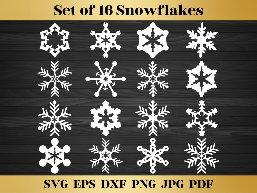 Snowflake Bundle Set 1 - Digital Download of 16 Designs (svg/eps/dxf ...