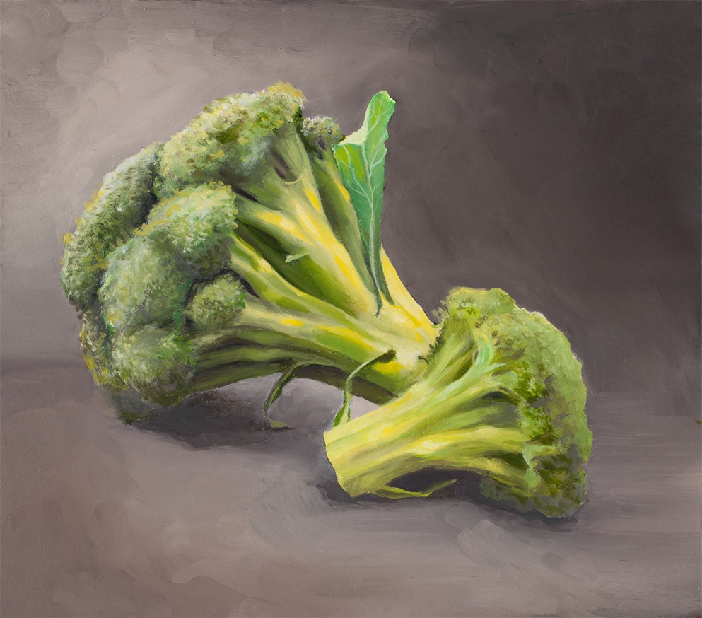 Broccoli Oil Painting Giclee Print - Etsy