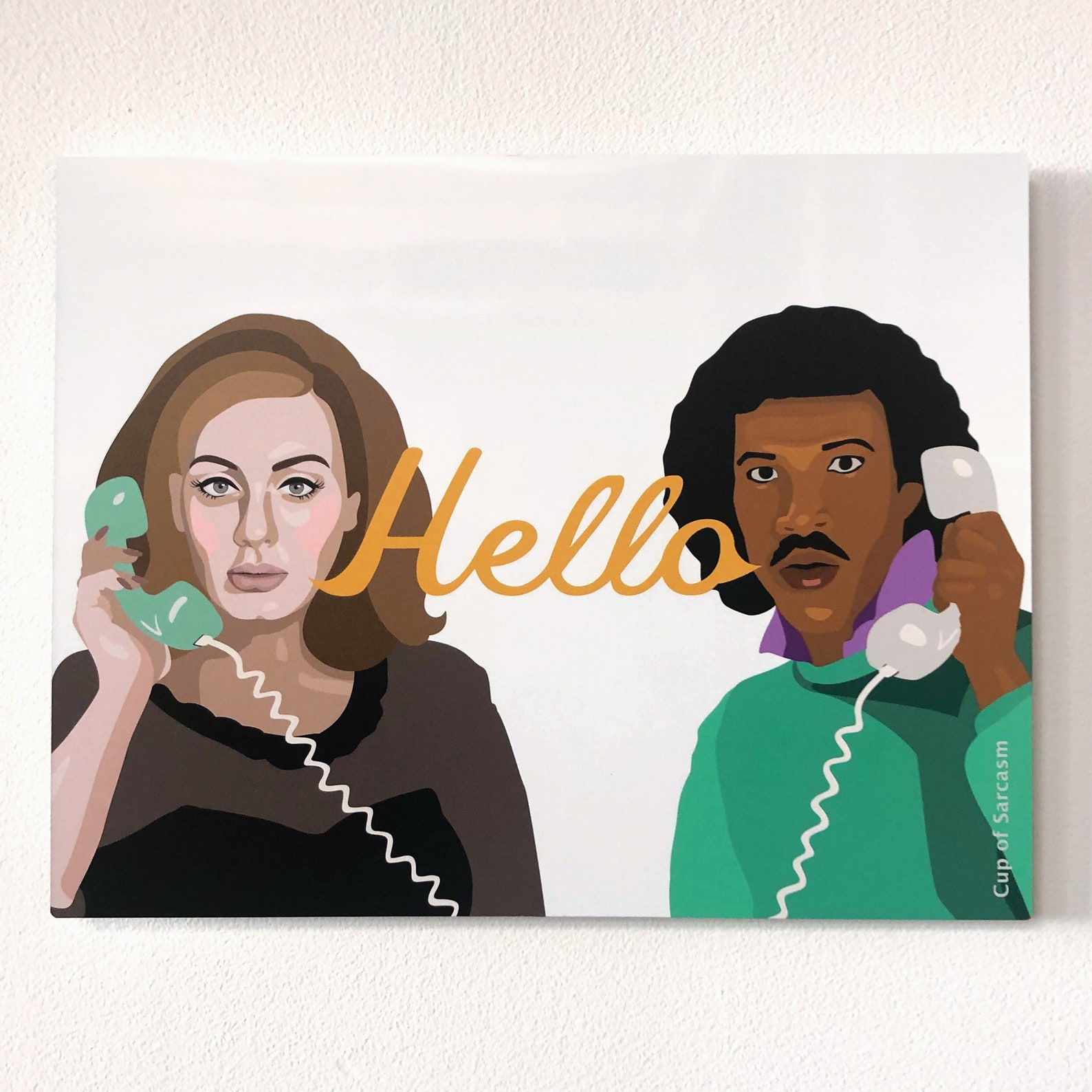 Two People Saying Hello an Original Drawing by Cup of Sarcasm - Etsy