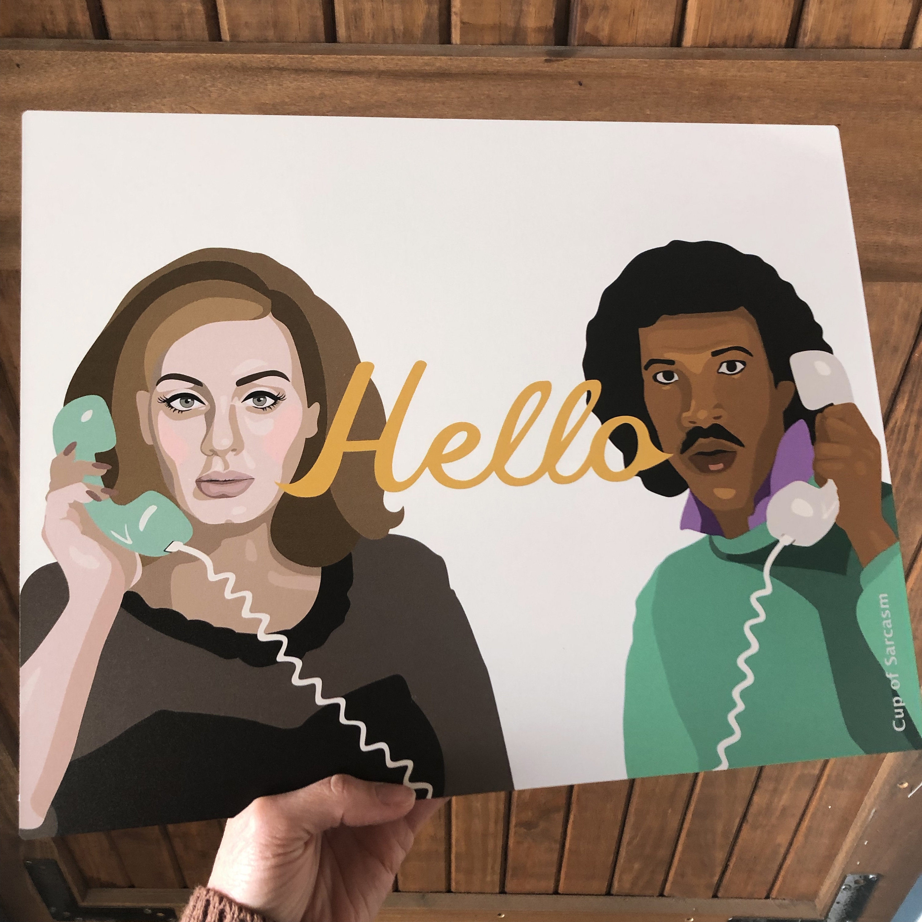 Two People Saying Hello an Original Drawing by Cup of Sarcasm - Etsy